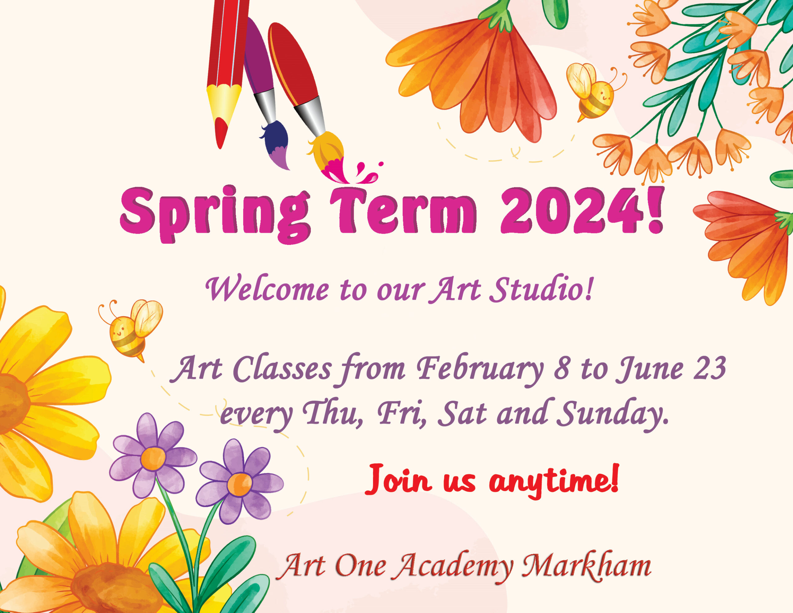 2024 Spring Term – Art Classes at Art One Academy Markham! | Art One ...